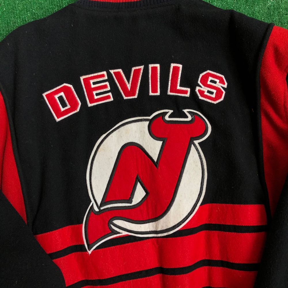 90’s New Jersey Devils Nutmeg NHL Varsity Jacket Size Large – Rare VNTG
