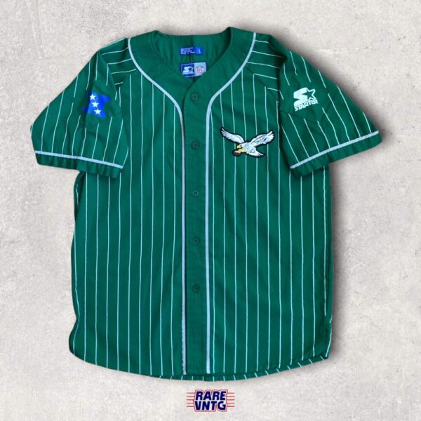 90’s Philadelphia Eagles Starter Pinstripe NFL Baseball Jersey Size ...
