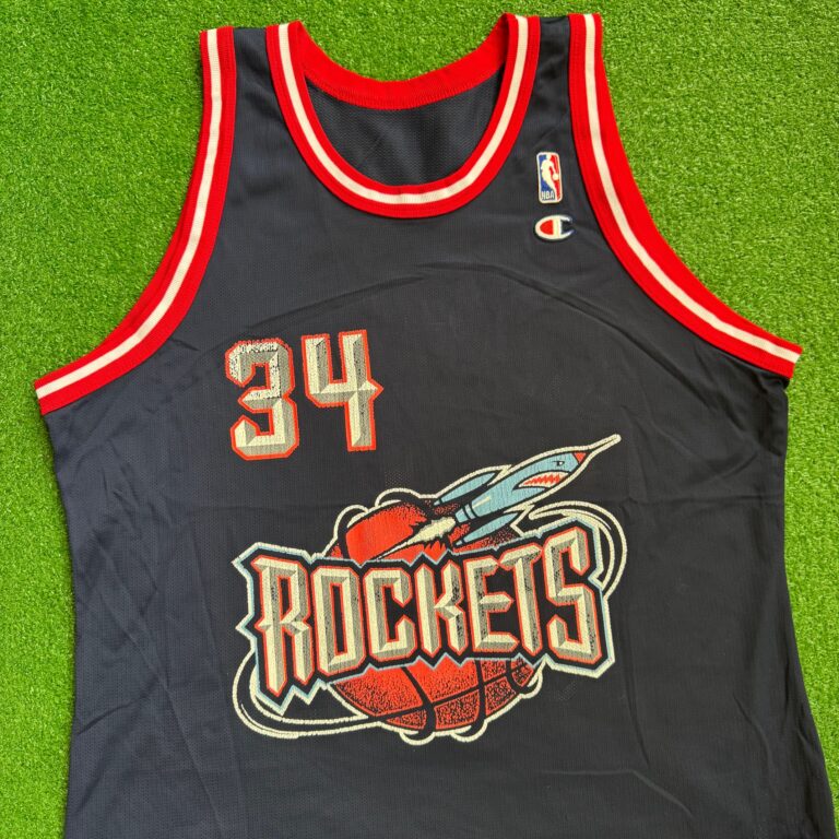 90’s Hakeem Olajuwon Houston Rockets Blue Champion NBA Jersey Size 48 ...